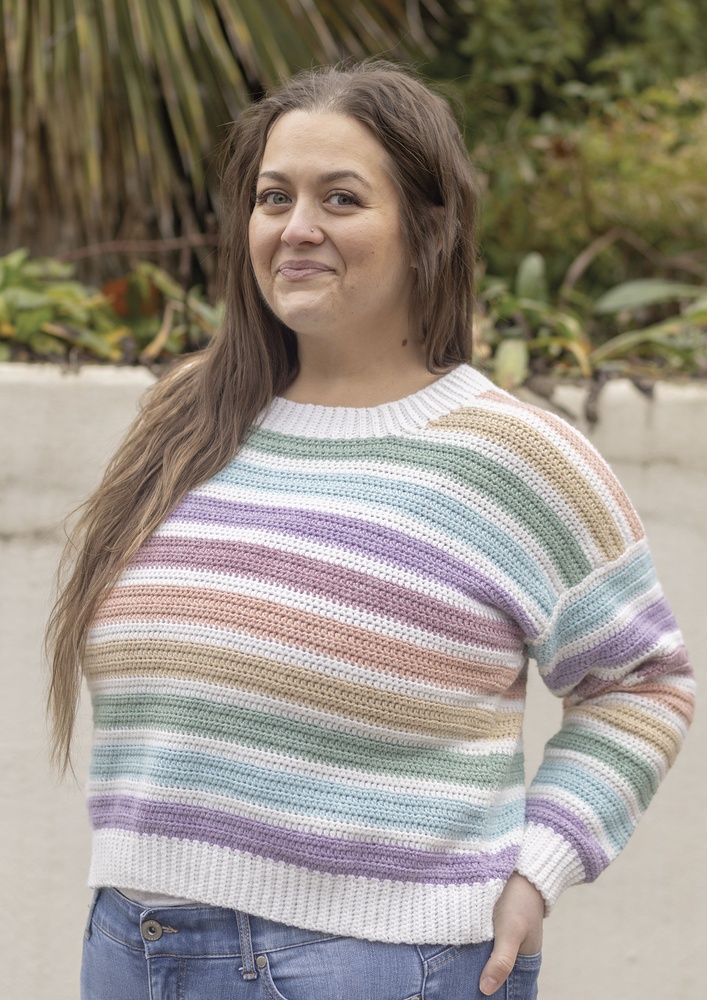 Heathered Rainbow Adult Pullover – Crochet Pattern