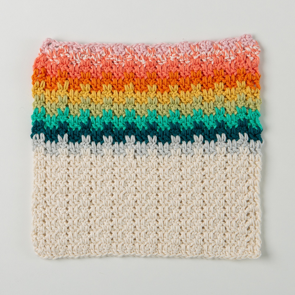 Snuggle Stitch Stripes Dishcloth Crochet Pattern