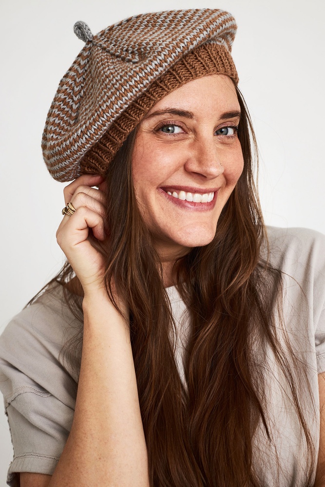 Margaux Striped Beret – Knit Hat Pattern