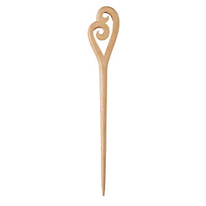 Scroll Shawl Stick – Light Wood Accessory for Crochet