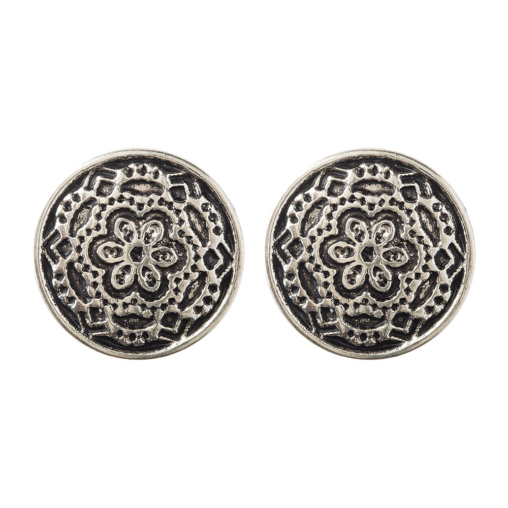 Ornate Silver Floral Metal Buttons | KnitPicks