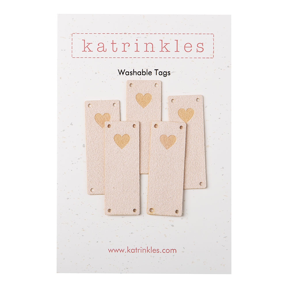 Faux Suede Solid Heart Fold Over Tags - Light Pink | KnitPicks.com