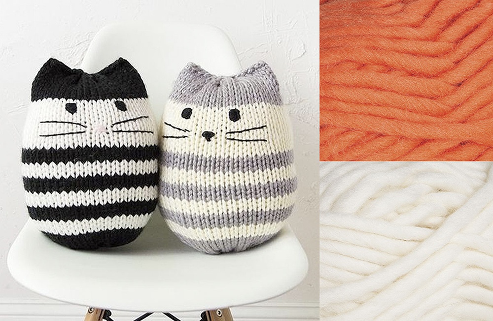 Mini Kitty Pouf Bundle - Orange Cat Crochet Project