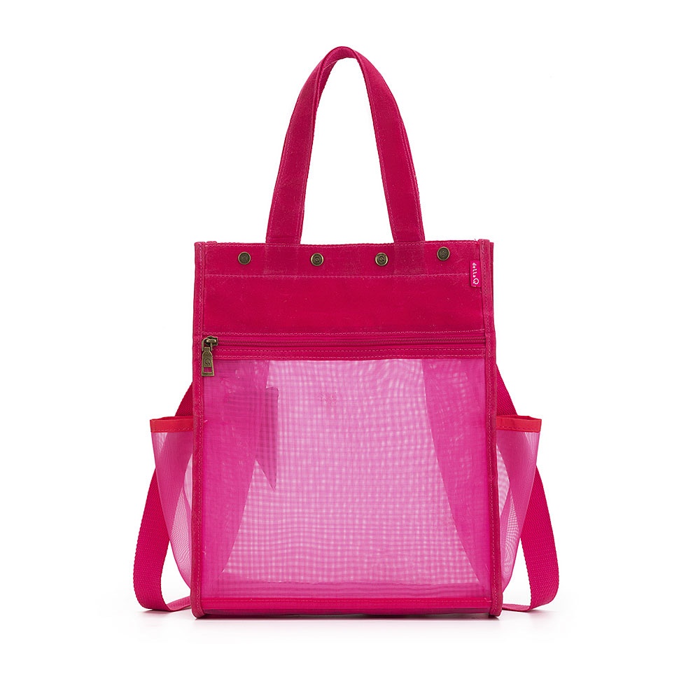 Maker's Mesh Tall Tote - Vivid Rose | Crochet.com