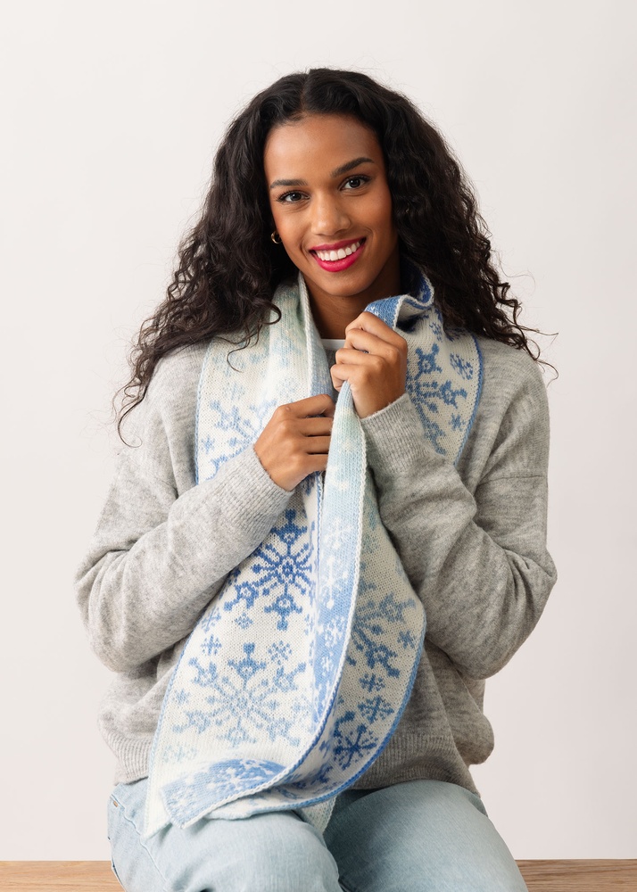 Snowfall Double Knit Scarf – Knit Pattern
