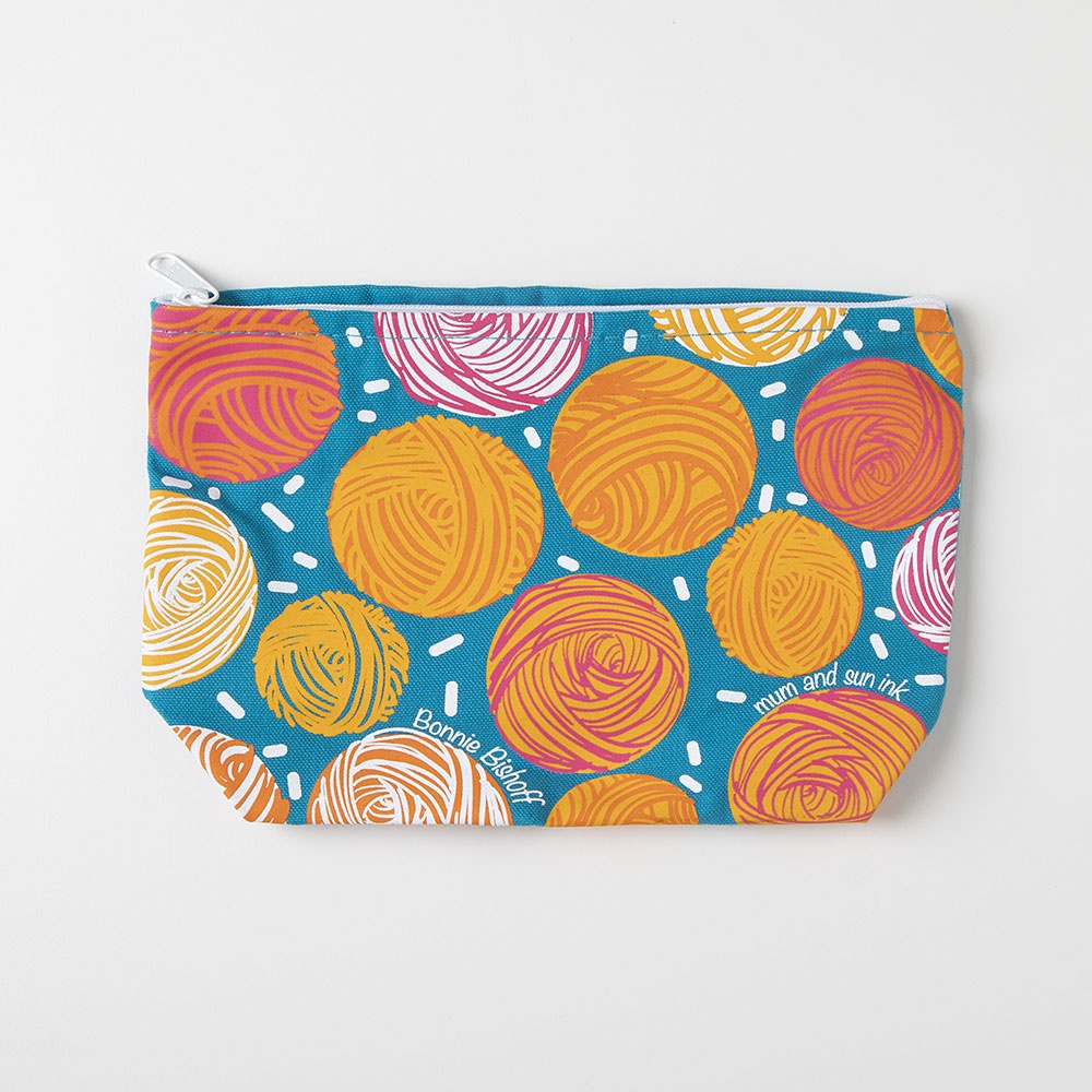 Ball of Yarn Large Zip Pouch - Convenient for Yarn Storage