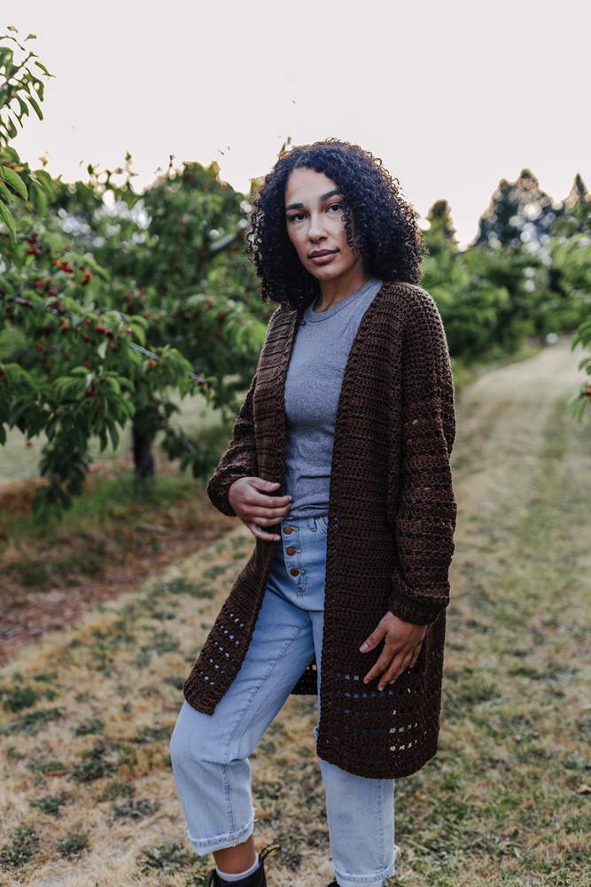 Walnut Duster – Elegant & Cozy Crochet Cardigan