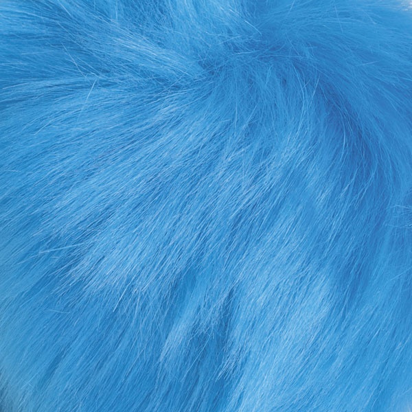 Faux Fur Pom-Pom 12cm – Cyan