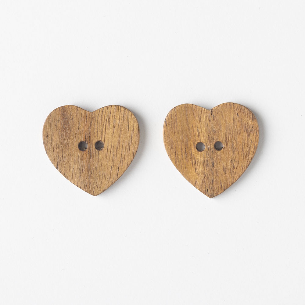Medium Acacia Heart Buttons – Elegant Finishing Touch