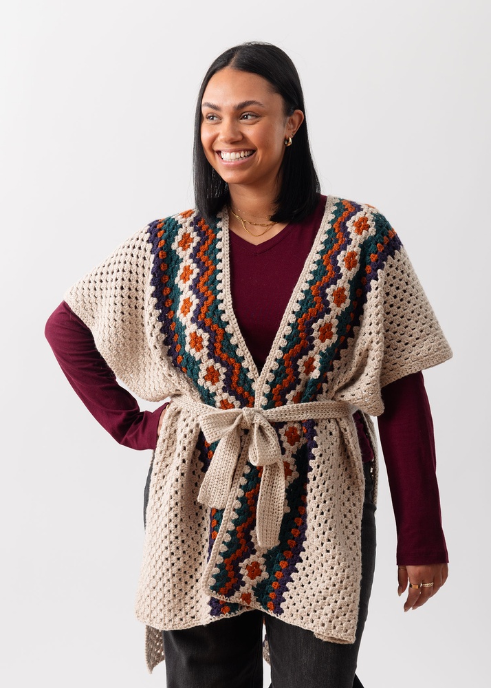 Belted Ruana – Stylish Crochet Wrap