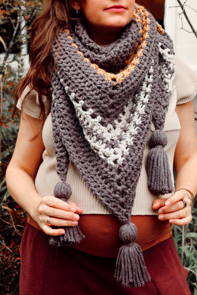 On Track Triangle Wrap - Stylish Knit Shawl Pattern